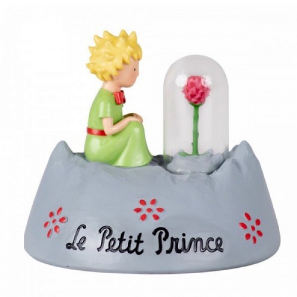 Statue Little Prince at his planet with his Rose - ST-525596